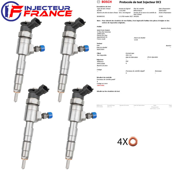 4x Injecteur Bosch 0445110566 Citroën Peugeot Opel 1.6D – InjecteurFrance