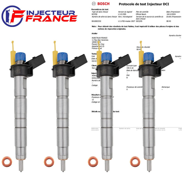 4x Injecteur Bosch 0445116024 BMW 120d 320d 330d 2.0 / 3.0d ...